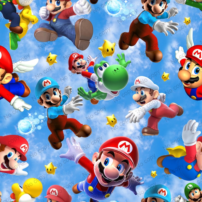 Super Bros Seamless Pattern, Mario Video Game Pattern, Bros Cartoon ...
