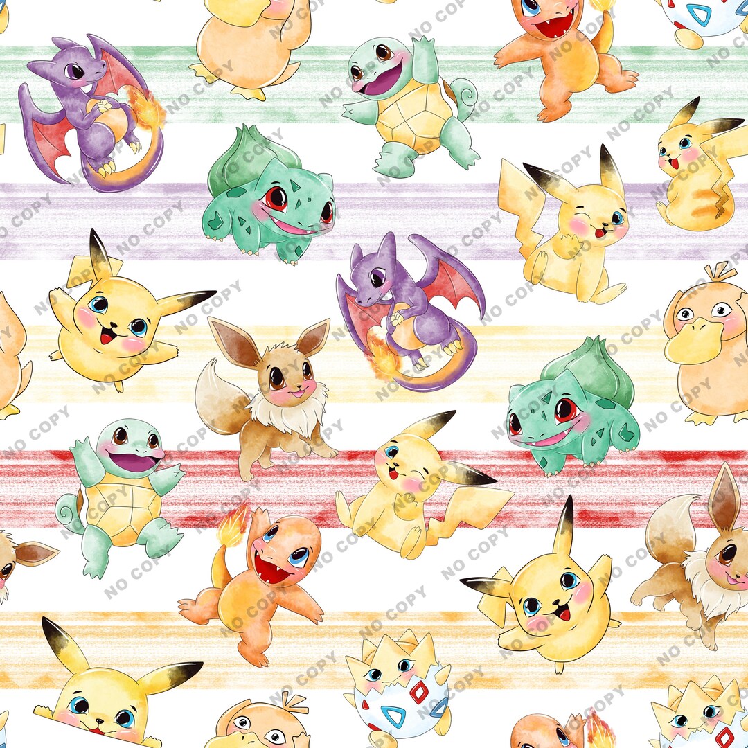 Pokemon Seamless Pattern, Pokeball Seamless Pattern, Cartoon Seamless ...