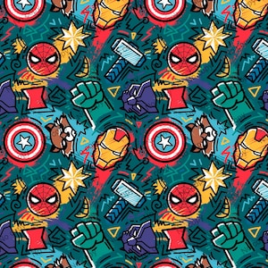 Super Hero Seamless Pattern, Cartoon Seamless Pattern, Super Hero ...