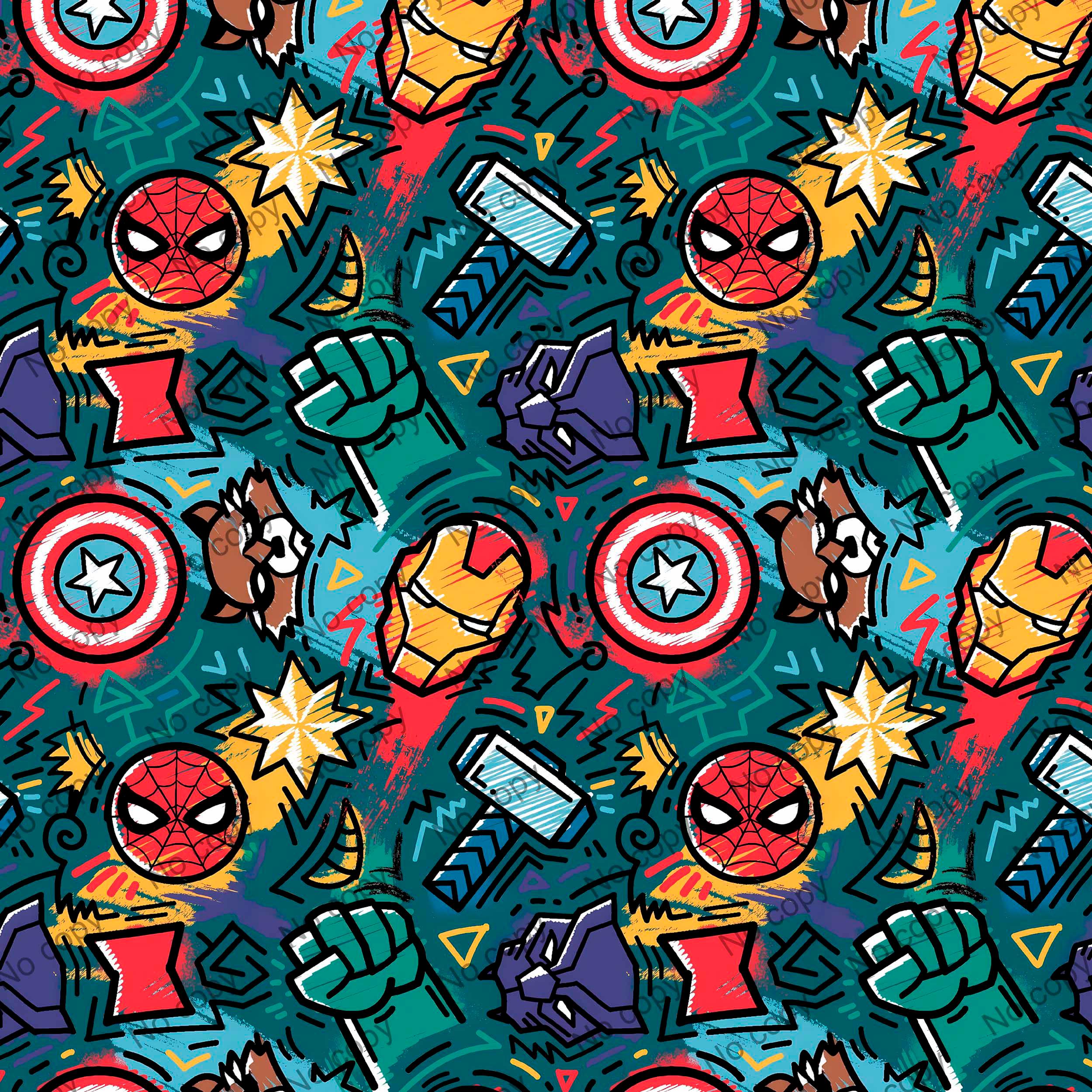 Super Hero Seamless Pattern, Cartoon Seamless Pattern, Super Hero ...