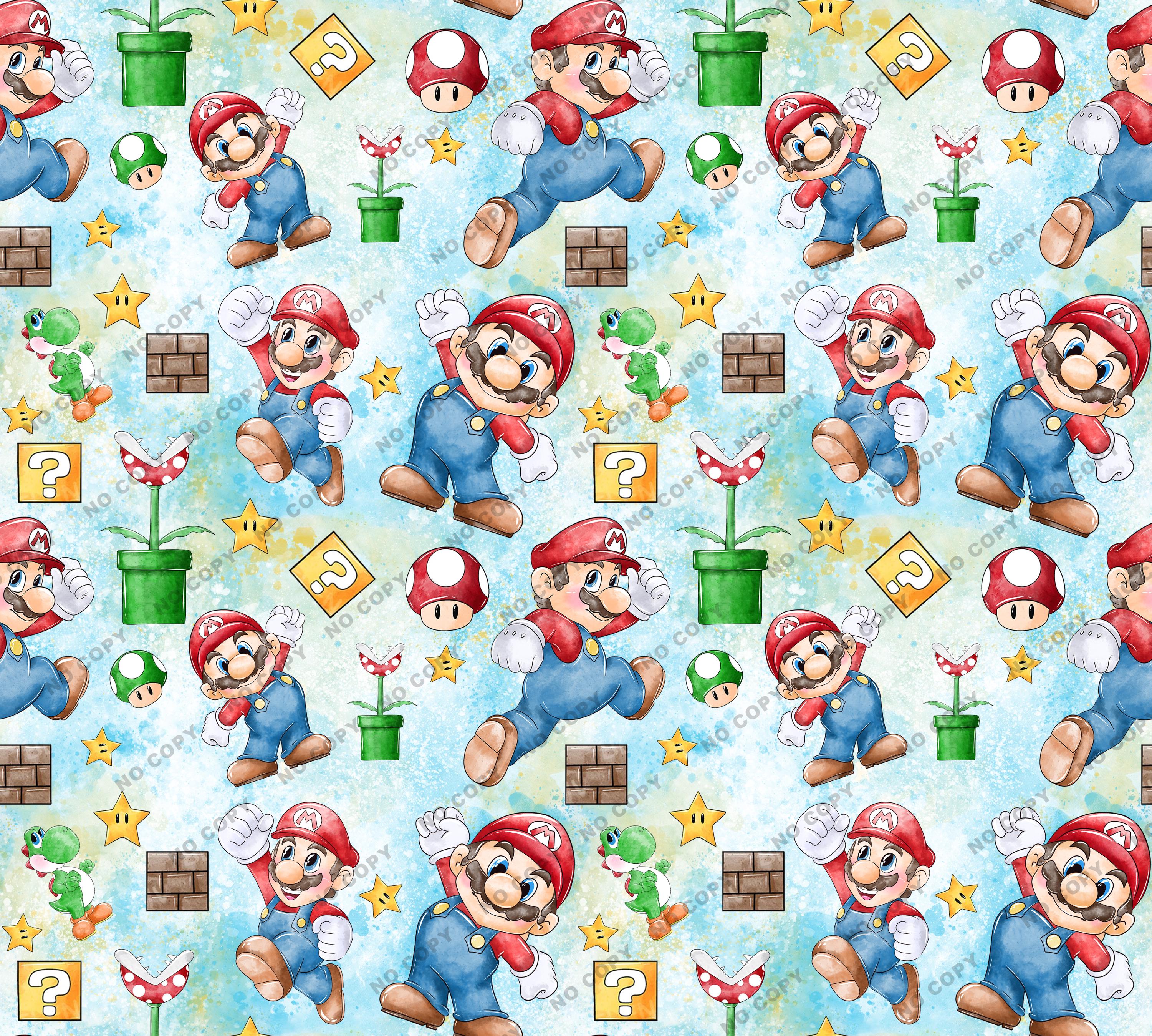 Mario Video Game Pattern, Super Bros Seamless Pattern, Bros Cartoon ...