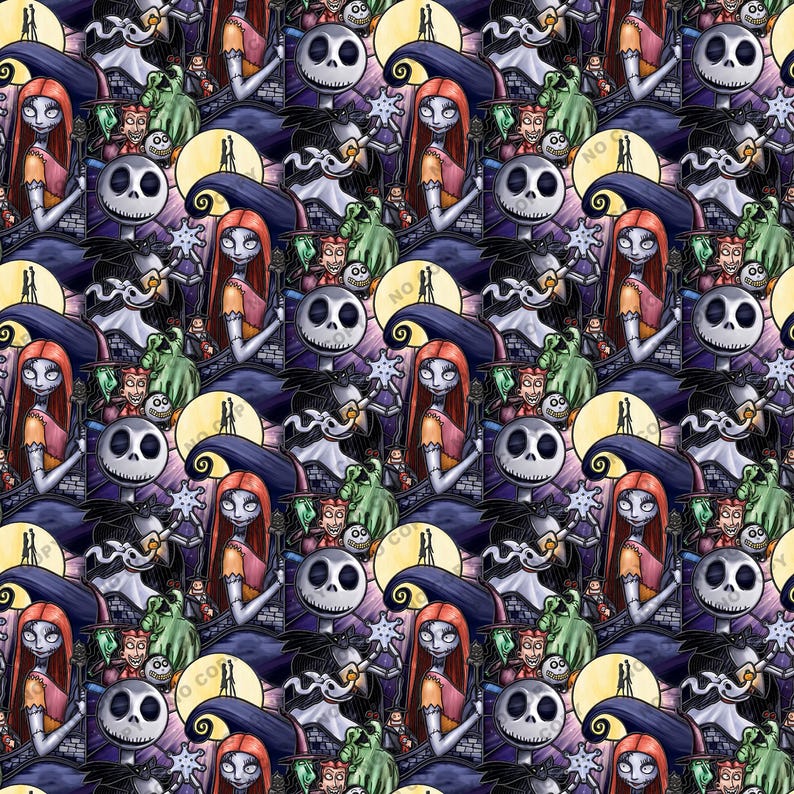The Nightmare Before Christmas Seamless Pattern, the Nightmare Before ...