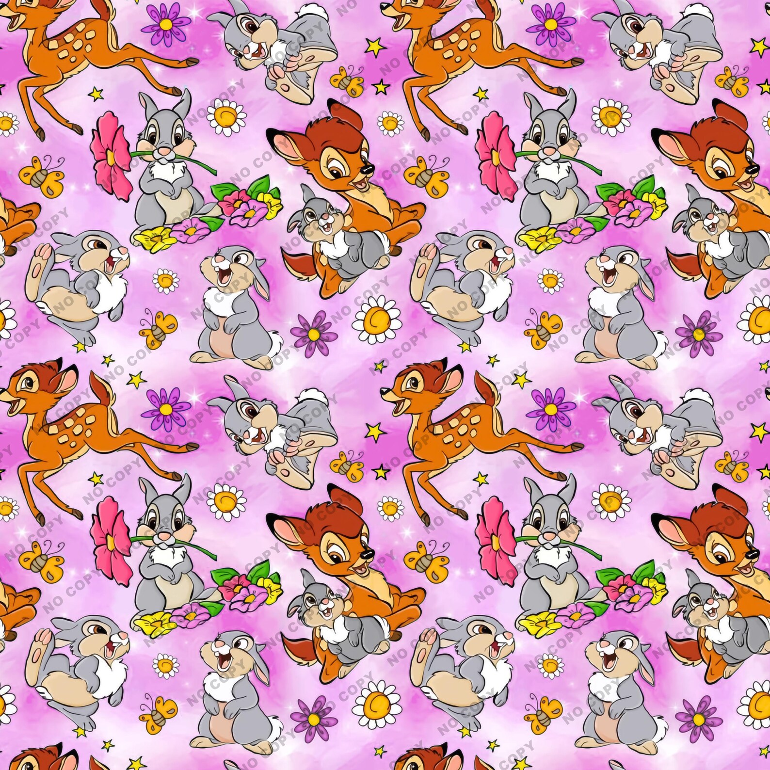 Bambi Seamless File, Bambi Seamless Pattern, Bambi Tumbler, Cartoon ...