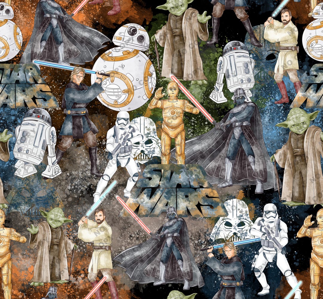 Space Wars Digital Paper, Star Wars Seamless Pattern, Galactic Patterns ...