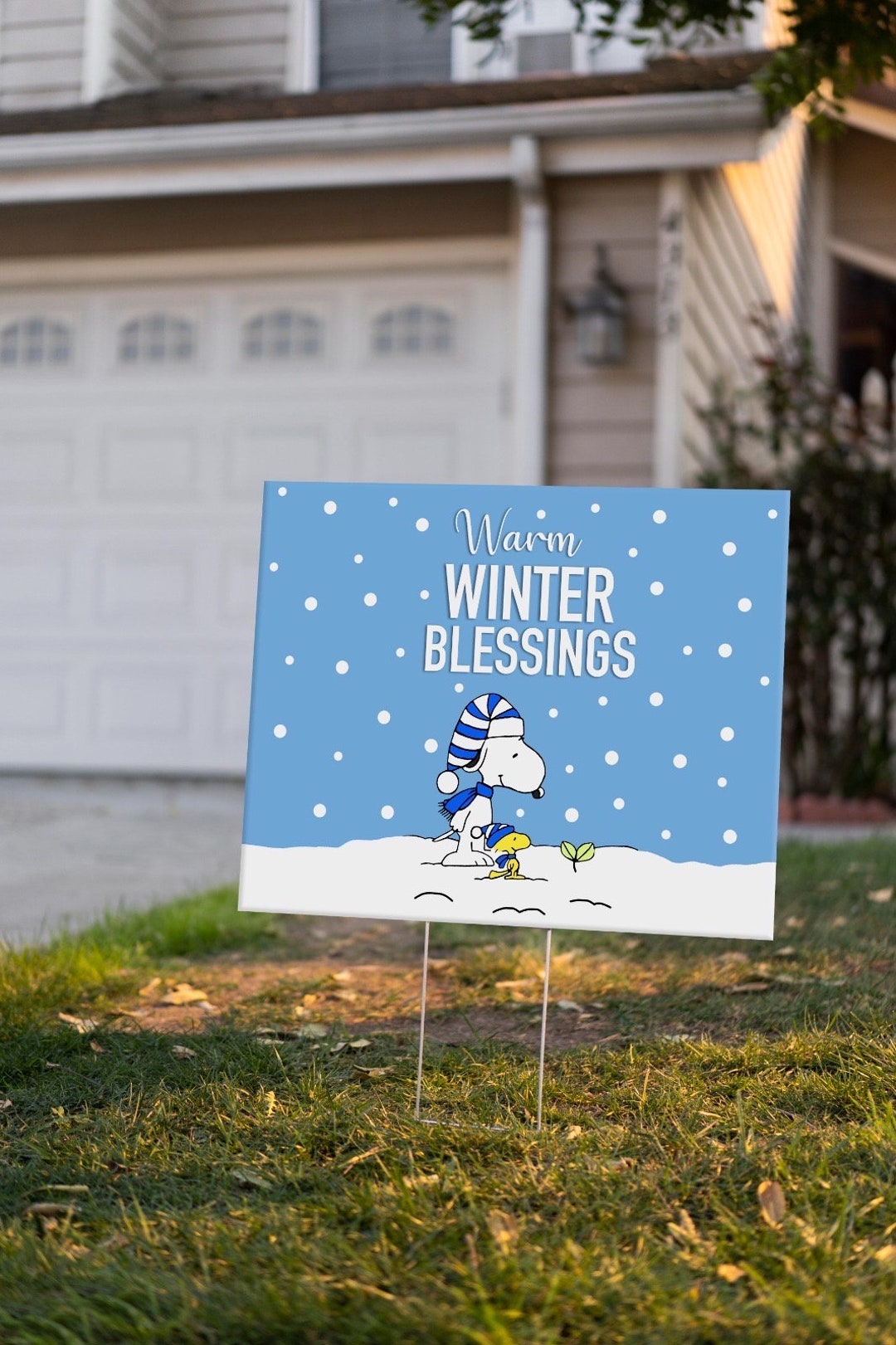 Winter Blessings Snoopy Yard Sign - Etsy