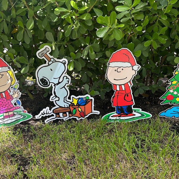 Peanuts Christmas Yard Art - Etsy