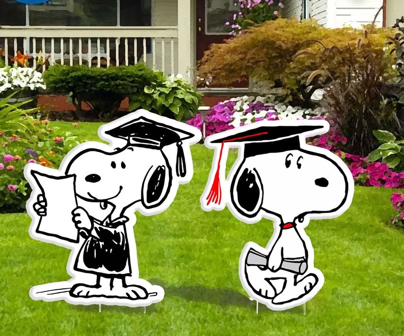 Snoopy Graduation Yard Sign - Etsy