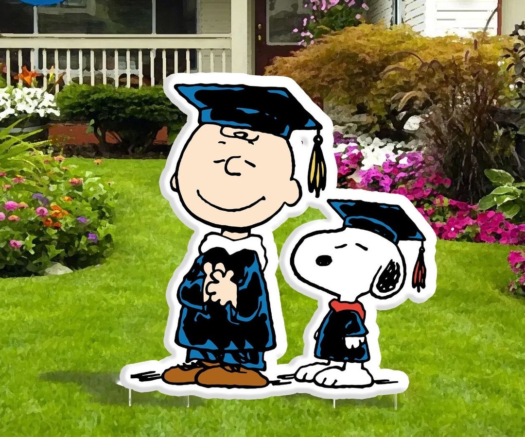 Snoopy & Charlie Brown Graduation Sign Yard Sign - Etsy