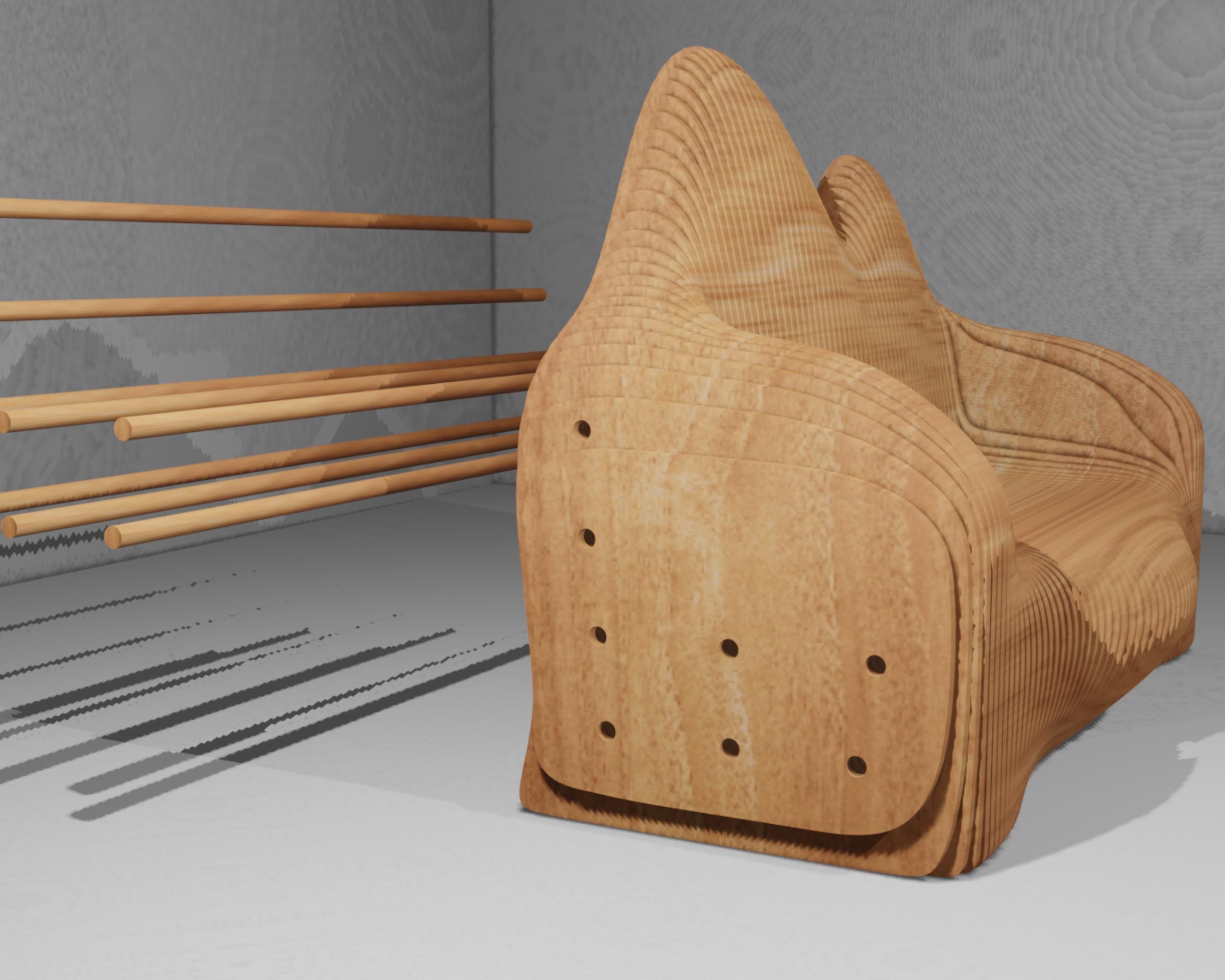 Parametric Design,cnc Machine,wood Bench Model,cutting Machine File,dxf ...