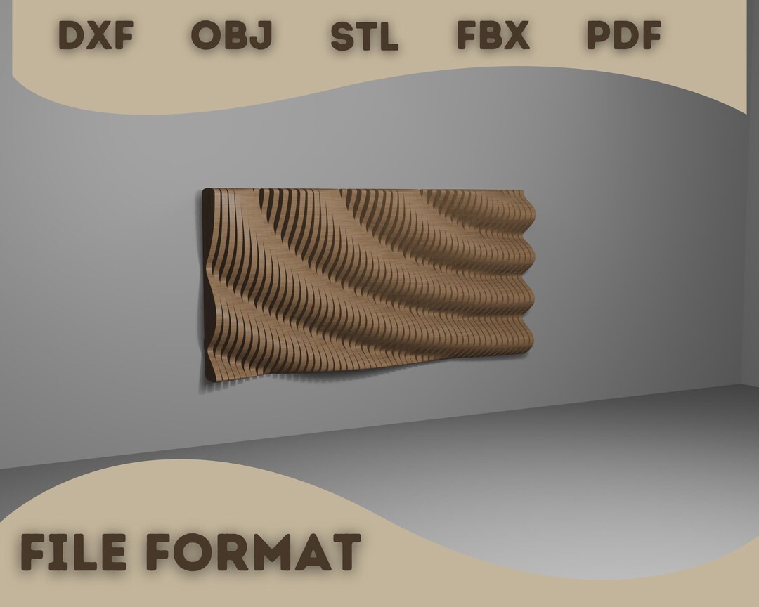 Parametric Wave Wall Art CNC Files | 3D Wood Panel (digital Download ...