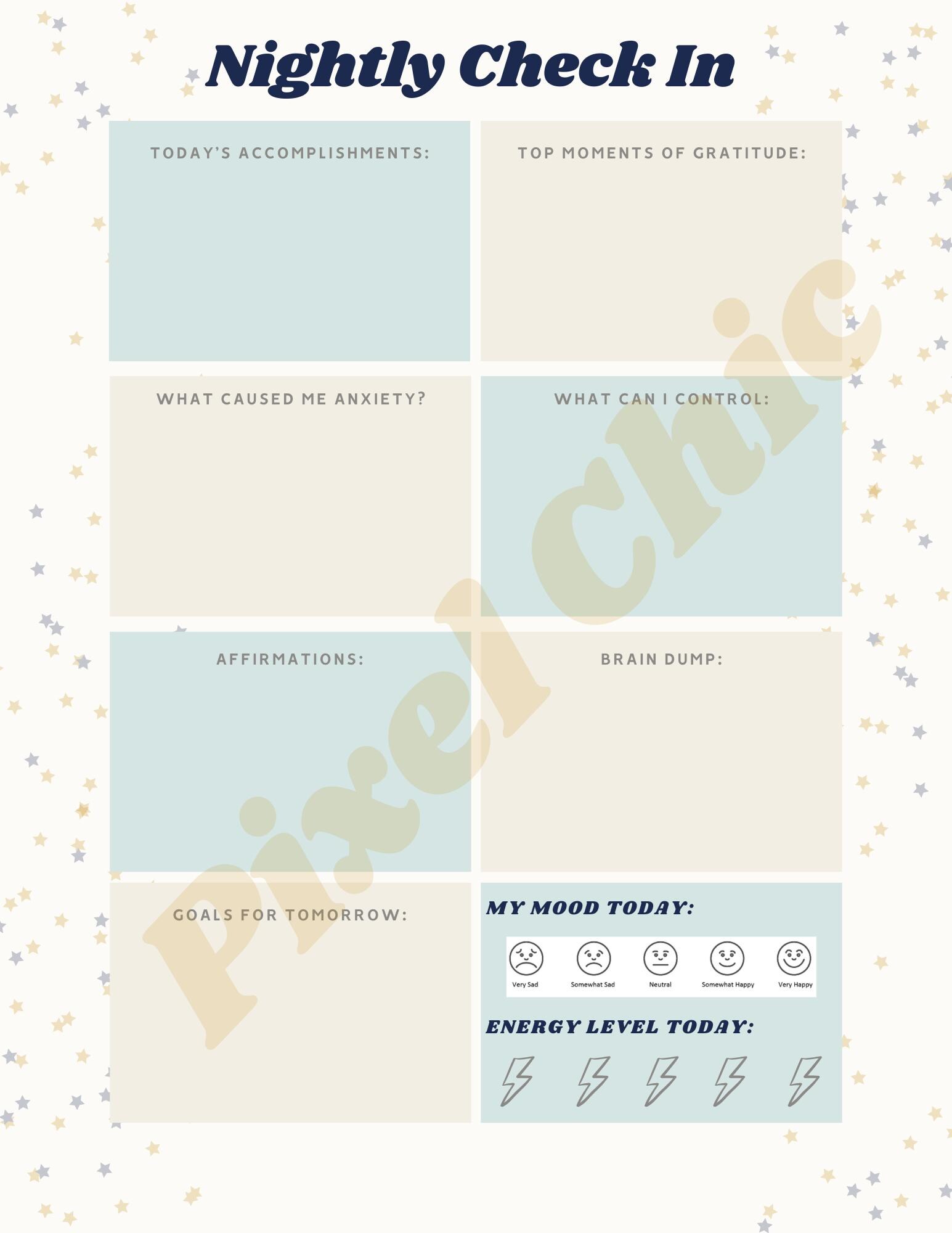 Morning & Nightly Anxiety Relief Check-in Journal: Daily Prompts for a ...