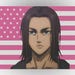 Eren Yeager Pink Flag Print, Anime Room Decor, Flag Wall Art, Attack on ...