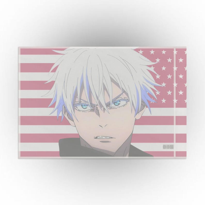 Satoru Gojo Pink Flag, Anime Flag, Japanese Flag, Wall Flag, Room Decor ...