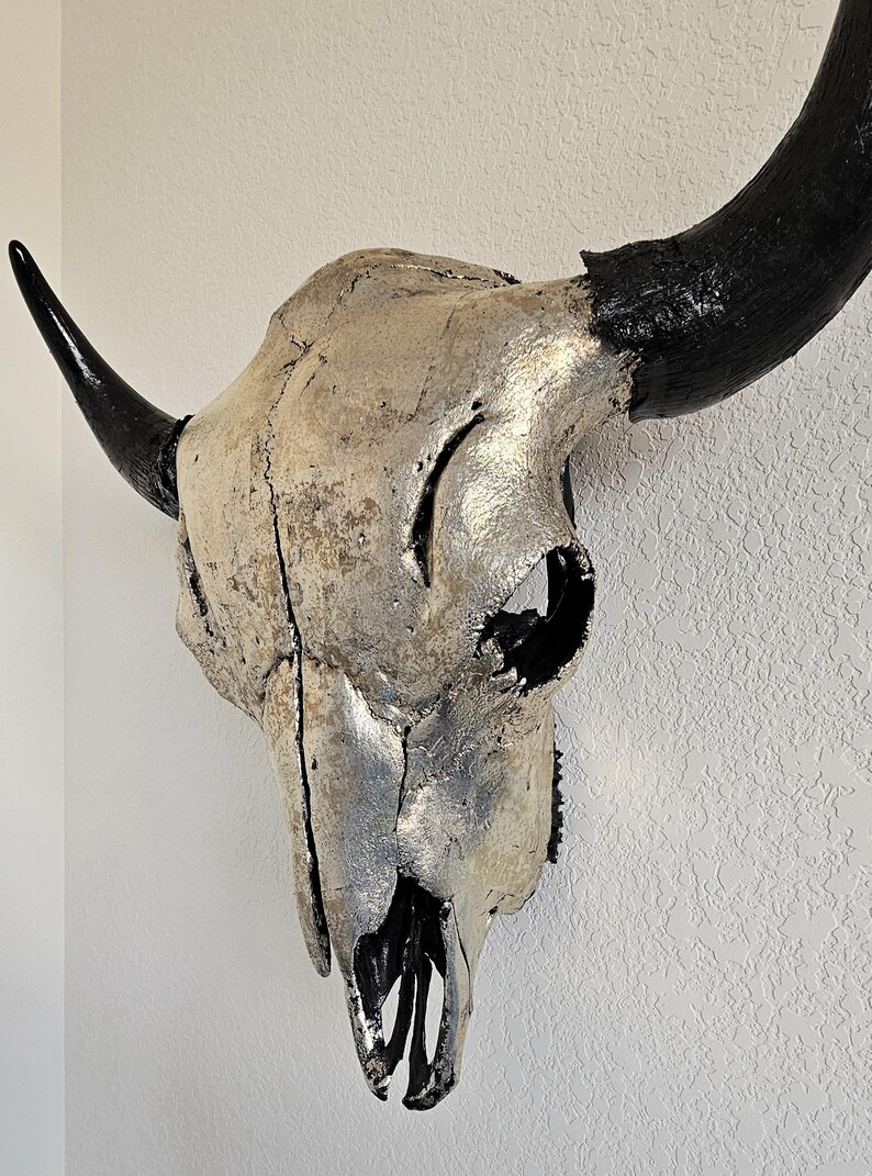 Buffalo Skull – Pewter Leafed - Etsy