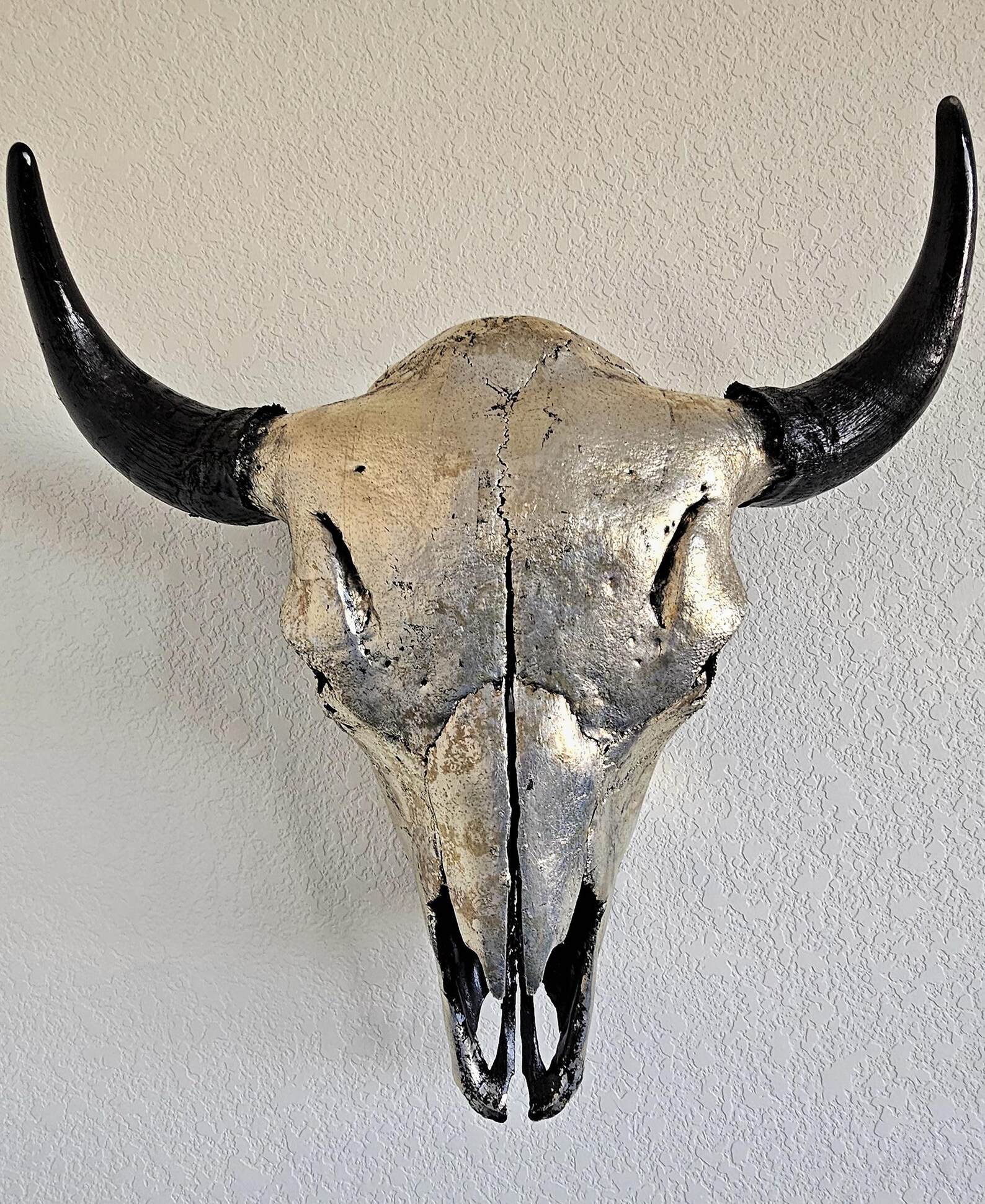Buffalo Skull Pewter Leafed - Etsy