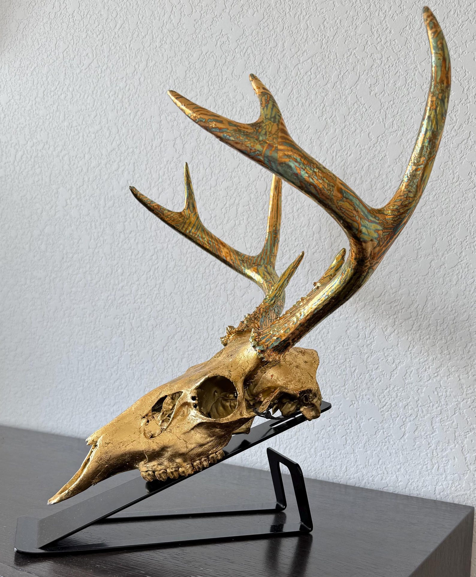 Real Gilded Deer Skull - 23K Gold With Variegated Gold Horns - Luxury ...