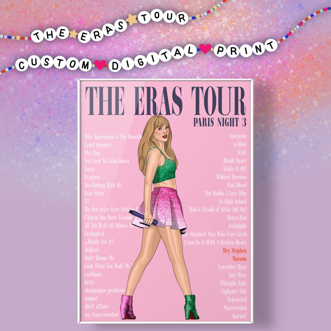 Taylor Swift the Eras Tour Paris Night 3 Digital Print - Etsy