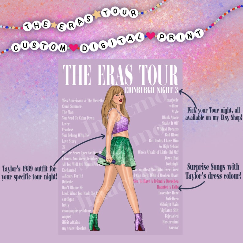 Taylor Swift the Eras Tour Edinburgh Night 3 Digital Print - Etsy Australia