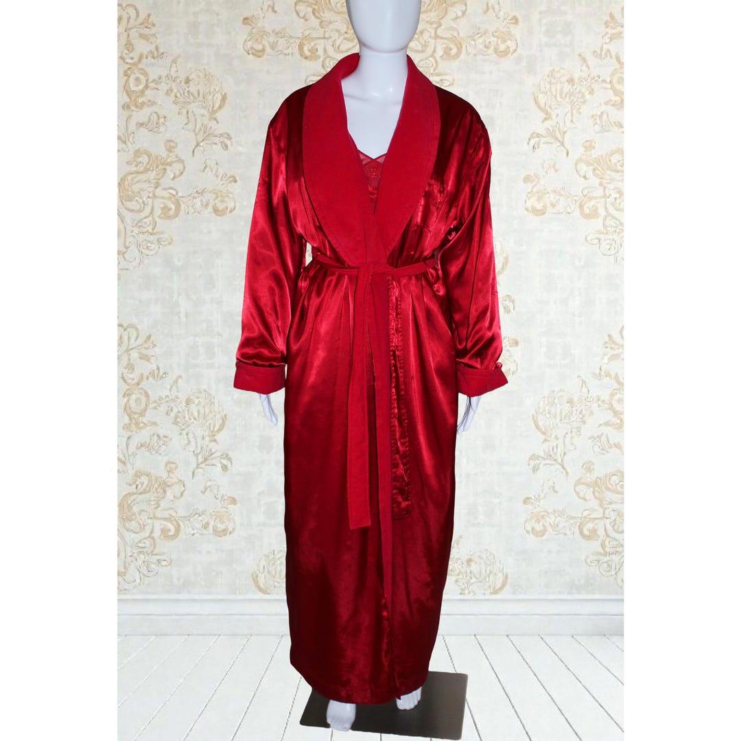 Vintage Late 90s-early 2000s La Senza Lingerie Red Satin Robe - Etsy