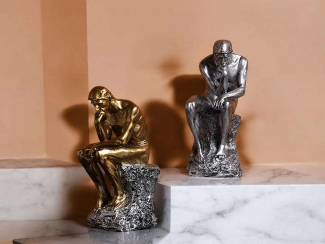 Modern Thinker Sitting Man Statue Nordic Art Resin Sculpture for Home ...