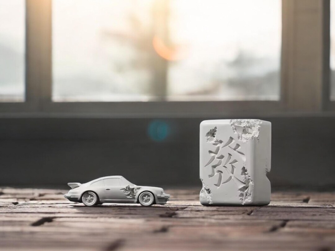 Resin Mahjong Car Figurines Abstract Art Nordic Sculpture for Home ...