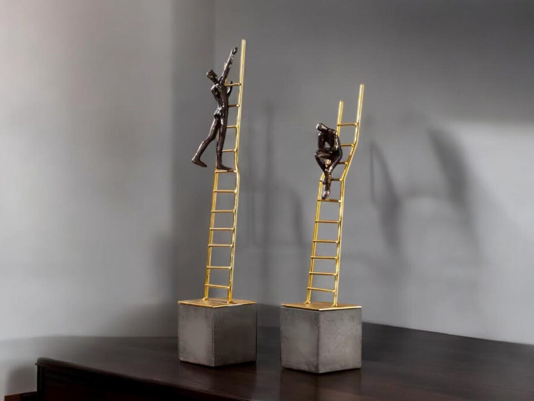 Abstract Thinking Statue - Modern Creative Stairs Thinker Sculpture for ...