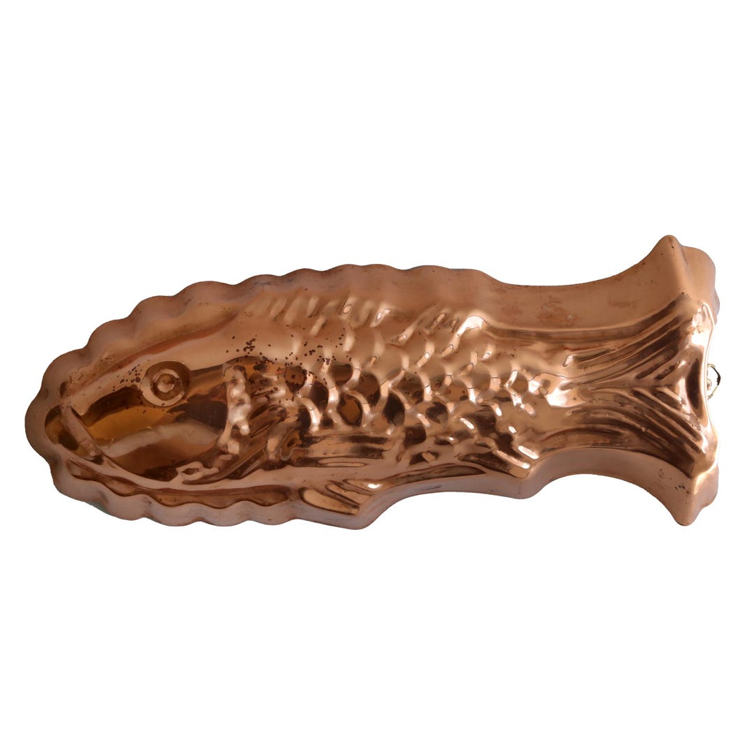 Vintage Copper Fish Mold Kitchen Decor Wall Hanging Made in Portugal 12 ...