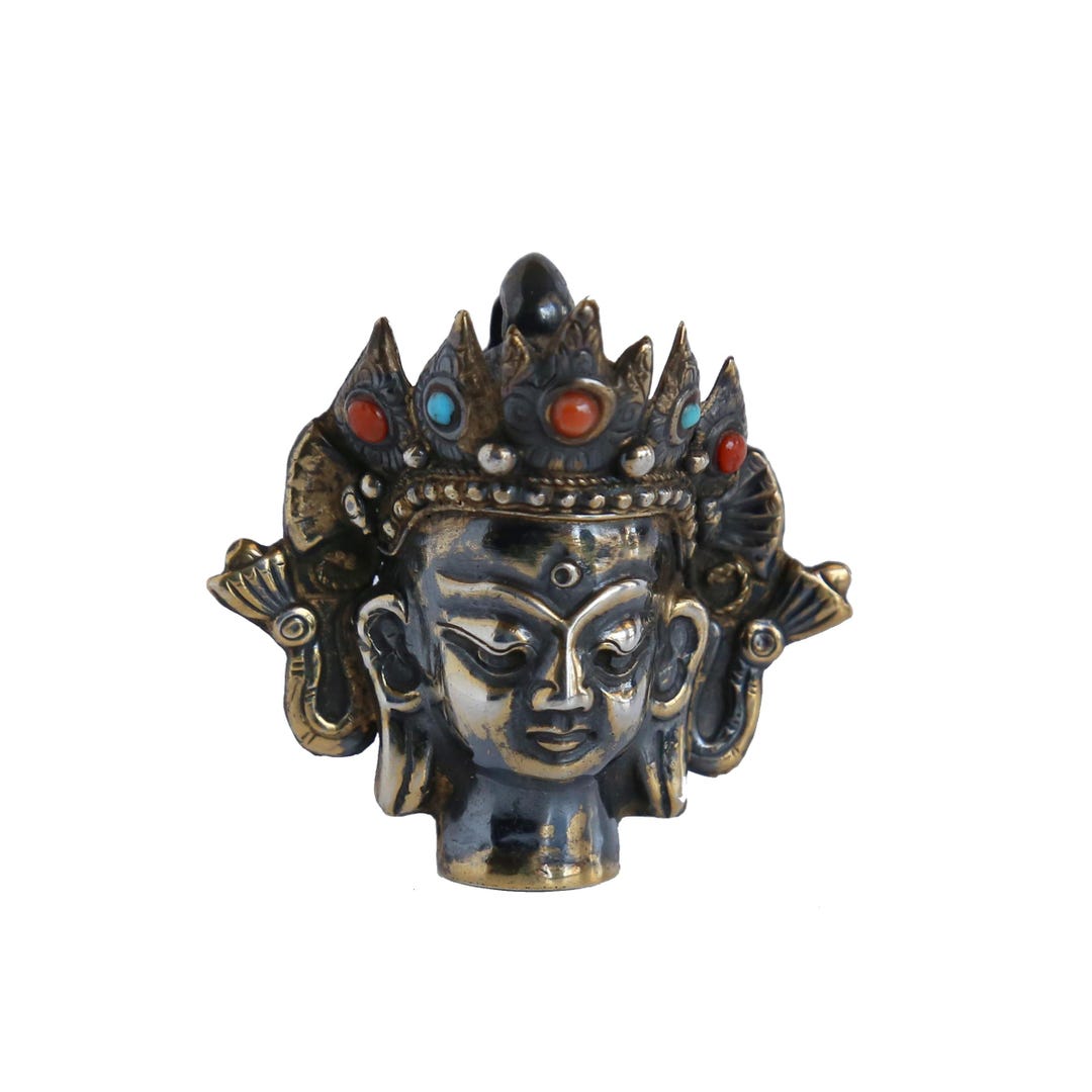 Vintage Buddist Goddess Tara Pendant Tibetan Tara Head Statue ...