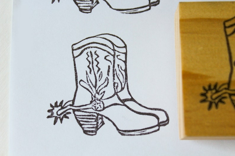 Cowboy Boots Rubber Stamp Western Personalized Rubber Stamp | Etsy
