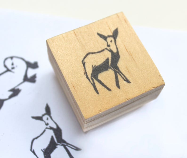 Deer Rubber Stamp / Woodland Creature Personalized Stamp | Etsy