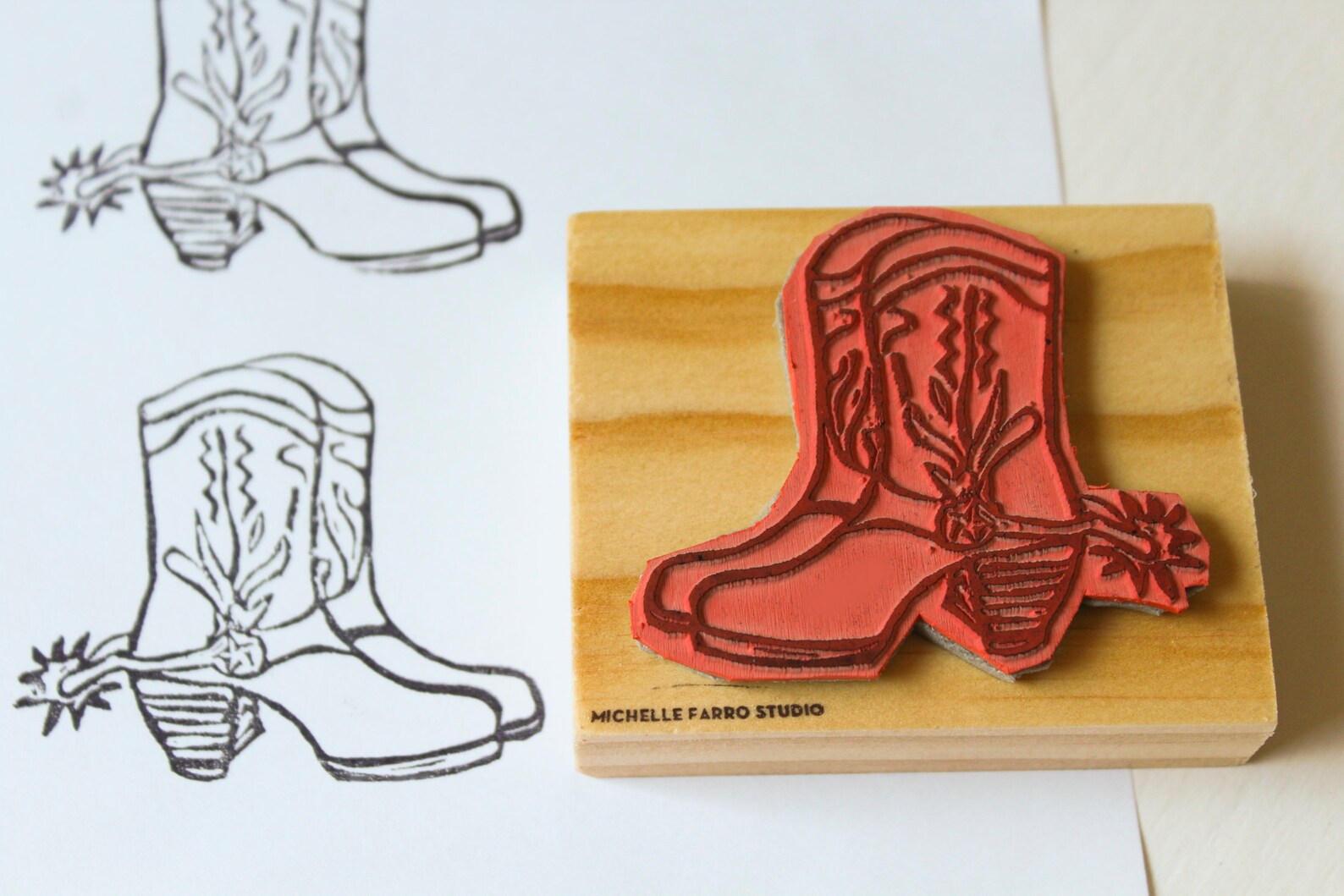 Cowboy Boots Rubber Stamp Western Personalized Rubber Stamp | Etsy