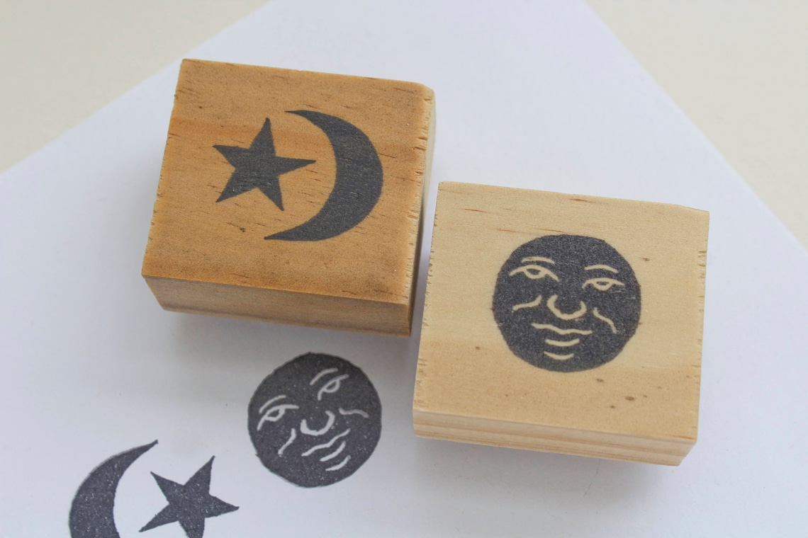 Celestial Rubber Stamp Set Image Personalized Stamp | Etsy