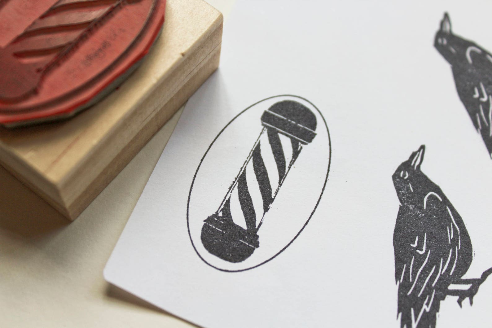 Barber Pole Rubber Stamp Barbershop Decor Barbershop - Etsy