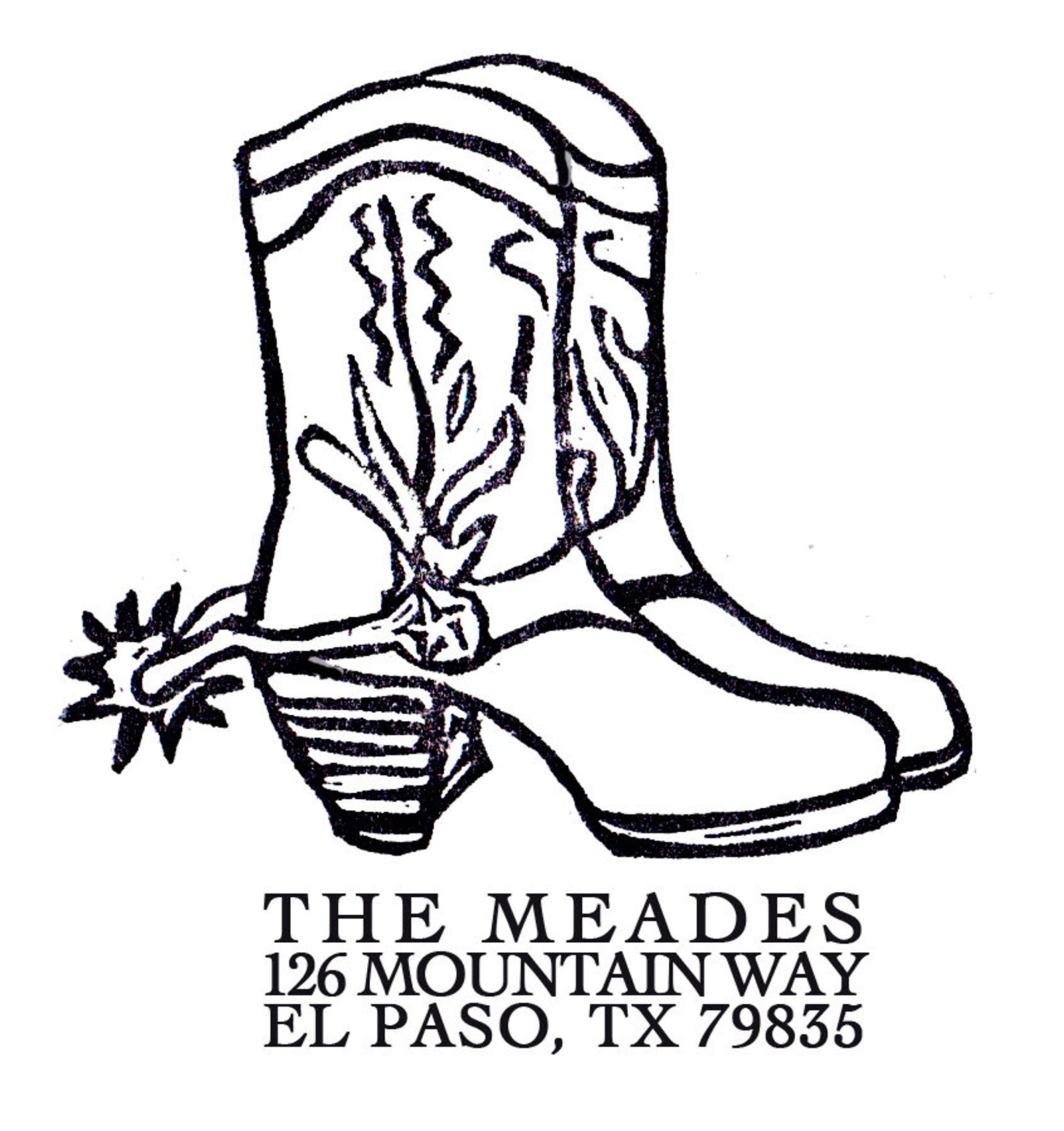 Cowboy Boots Rubber Stamp Western Personalized Rubber Stamp | Etsy