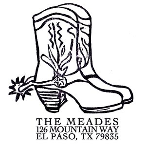 Cowboy Boots Rubber Stamp | Western Personalized Rubber Stamp | Western ...