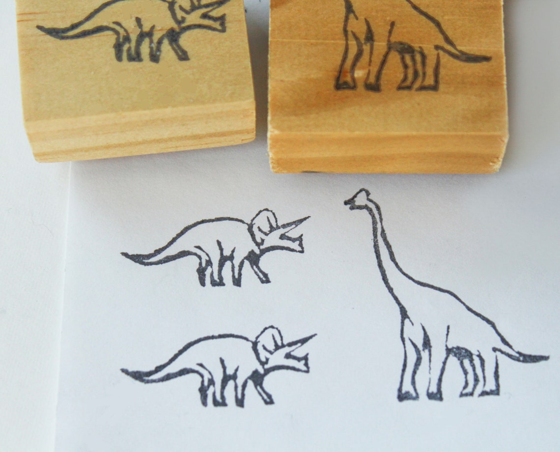 Dinosaur Stamp Set Personalized Dinosaur Rubber Stamp | Etsy