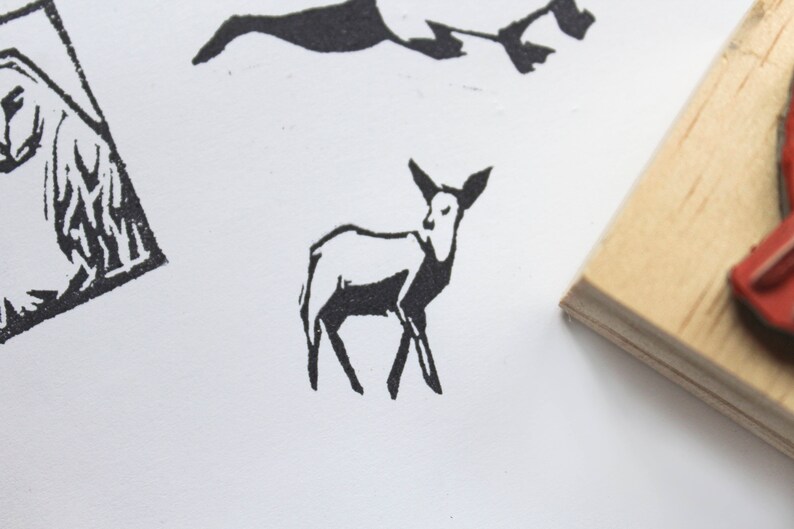 Deer Rubber Stamp / Woodland Creature Personalized Stamp | Etsy