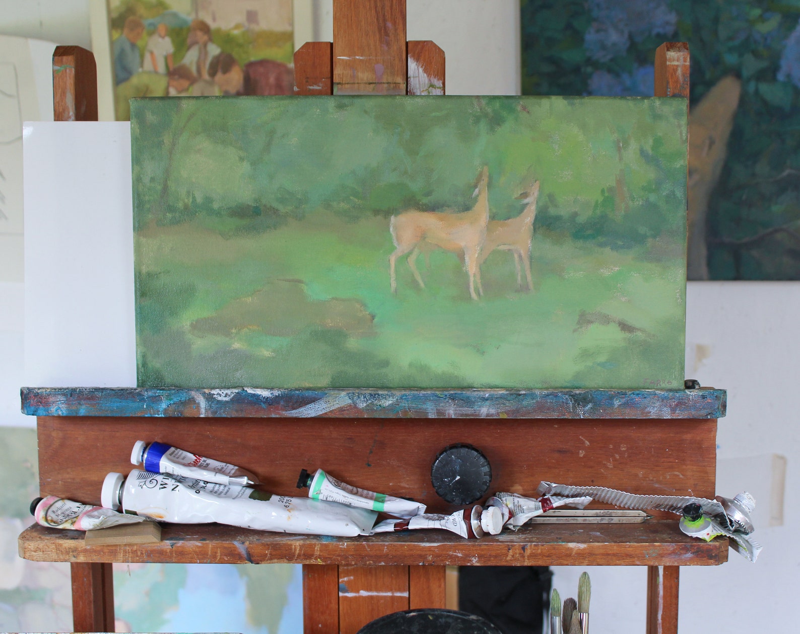 Deer Painting on Canvas, Deer Wall Art, Deer Decor, Original Painting ...