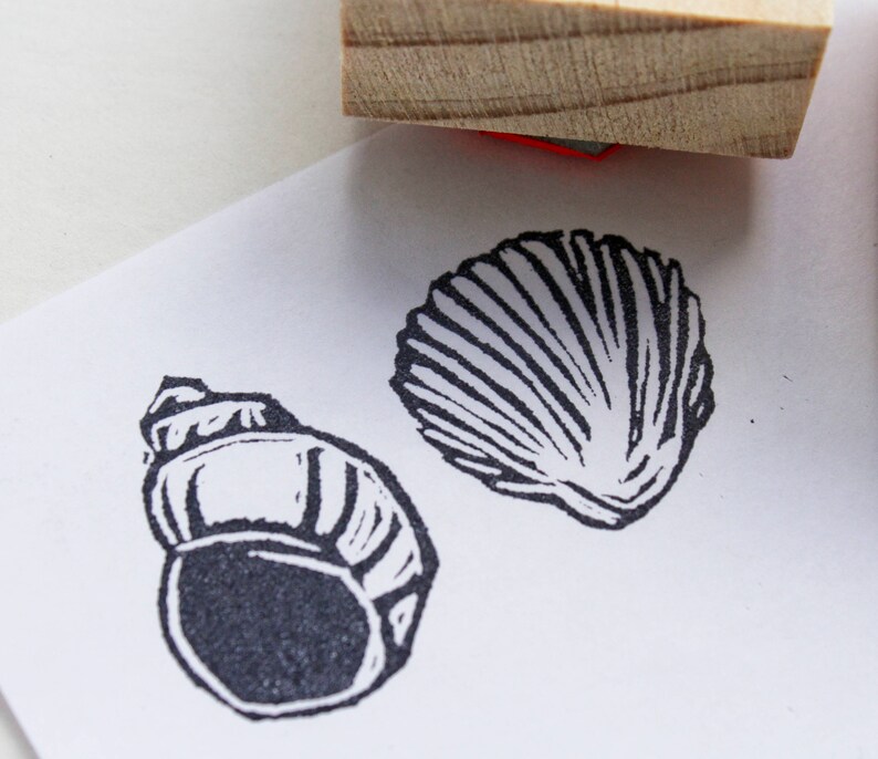 Sea Shell Rubber Stamp Set Personalized Rubber Stamp - Etsy
