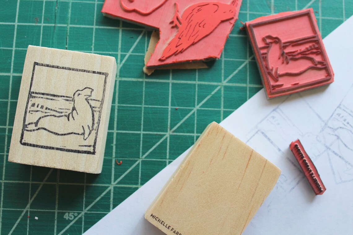 Elephant Seal Rubber Stamp / Animal Address Stamp - Etsy