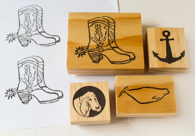 Cowboy Boots Rubber Stamp Western Personalized Rubber Stamp | Etsy