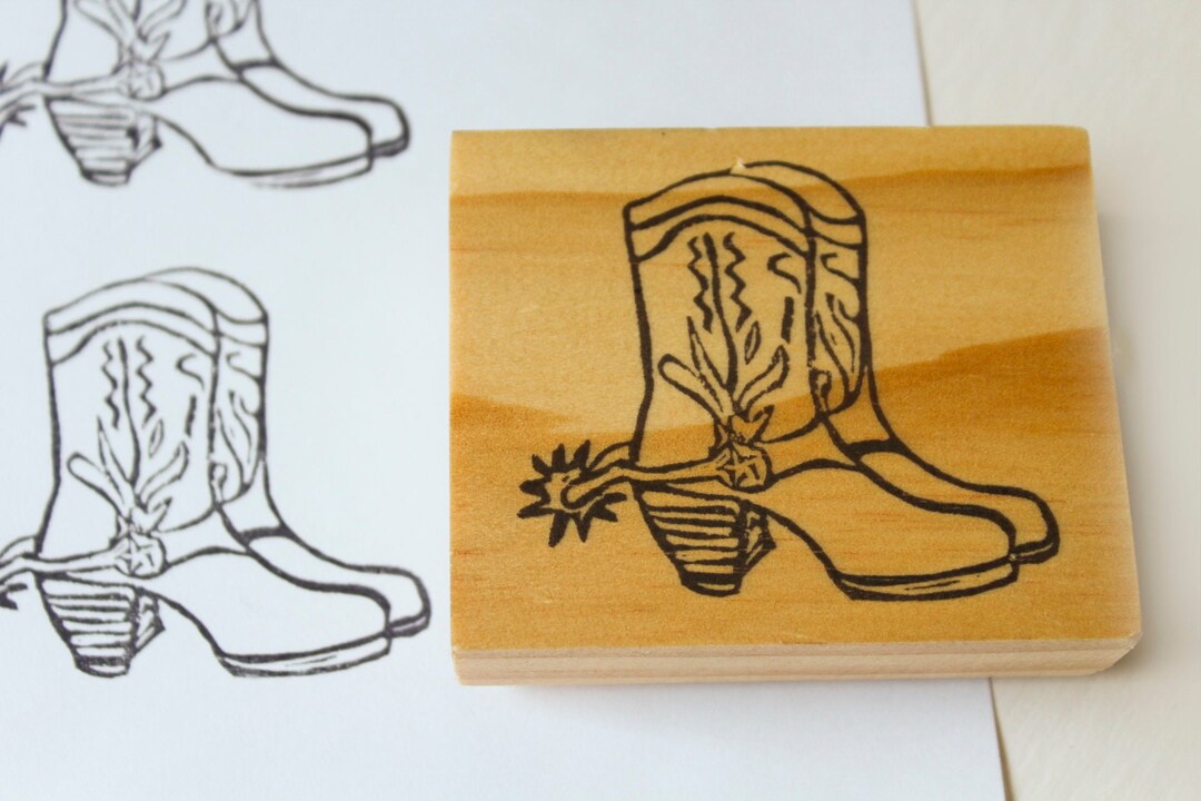 Cowboy Boots Rubber Stamp | Western Personalized Rubber Stamp | Western ...