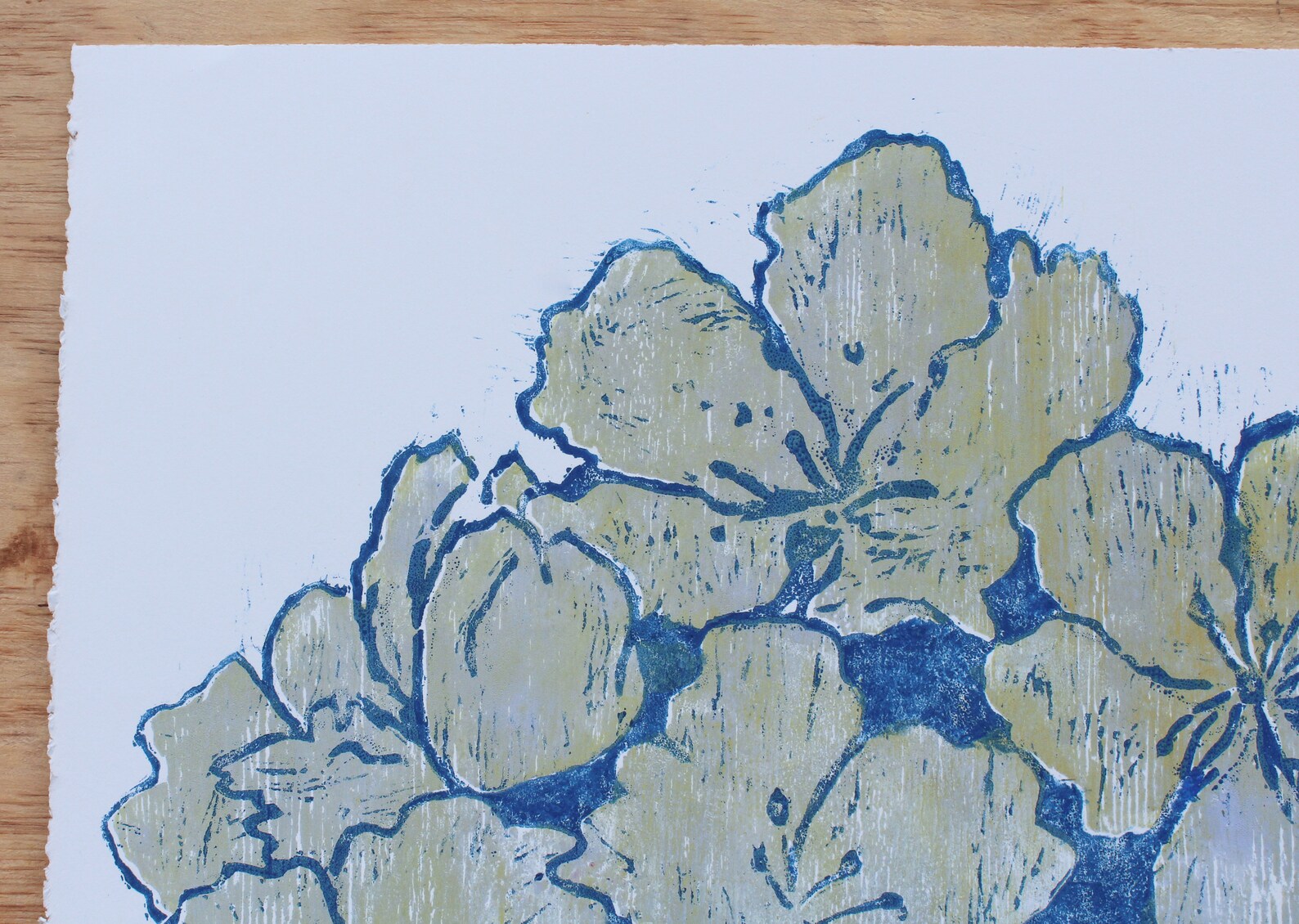 Hand-pulled Floral Woodblock Print moonlit - Etsy