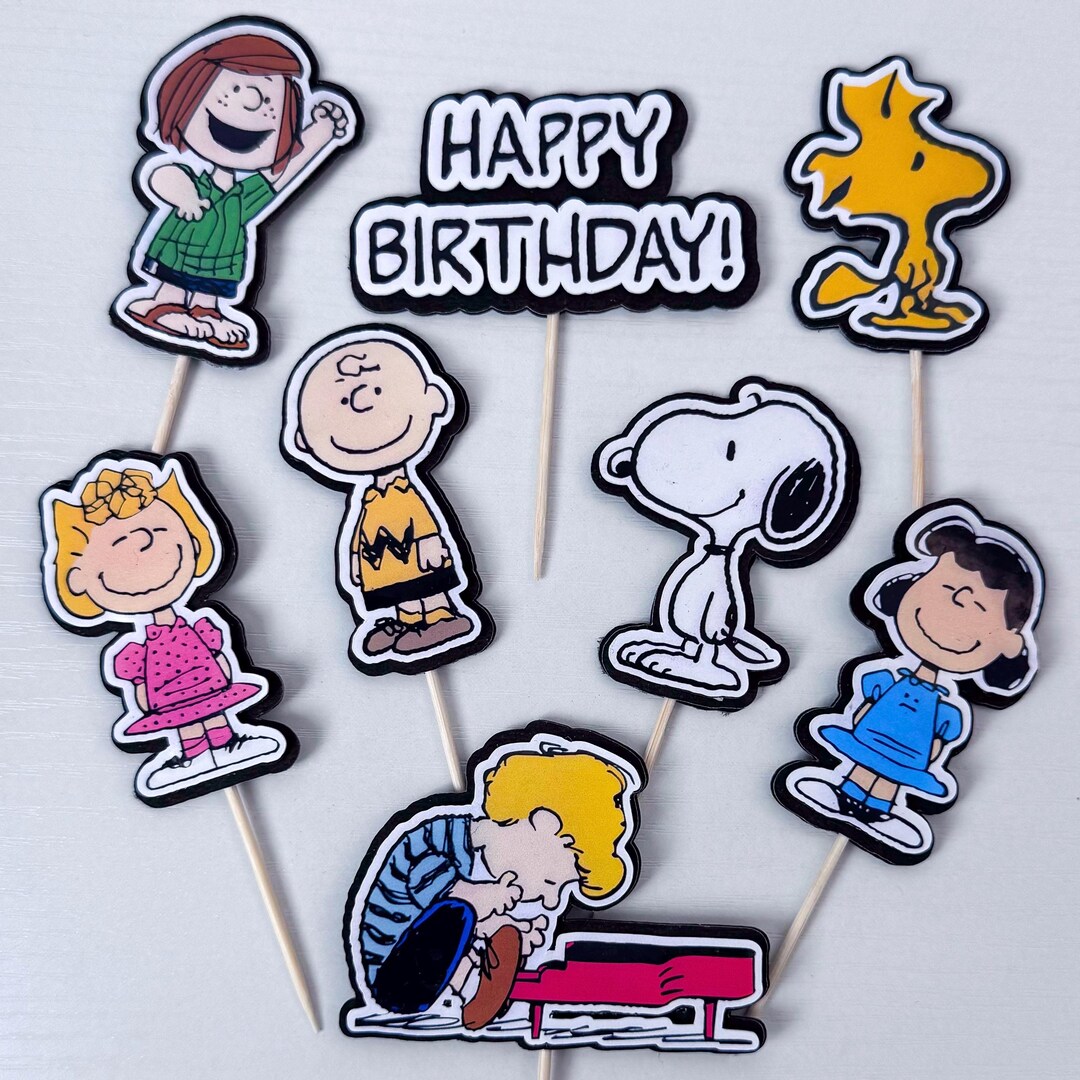 Snoopy Cupcake Toppers Peanuts Birthday Children - Etsy