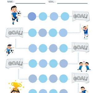 Soccer Reward Chart, Sticker Chart, Toddler, Preschool, Behavior Chart ...