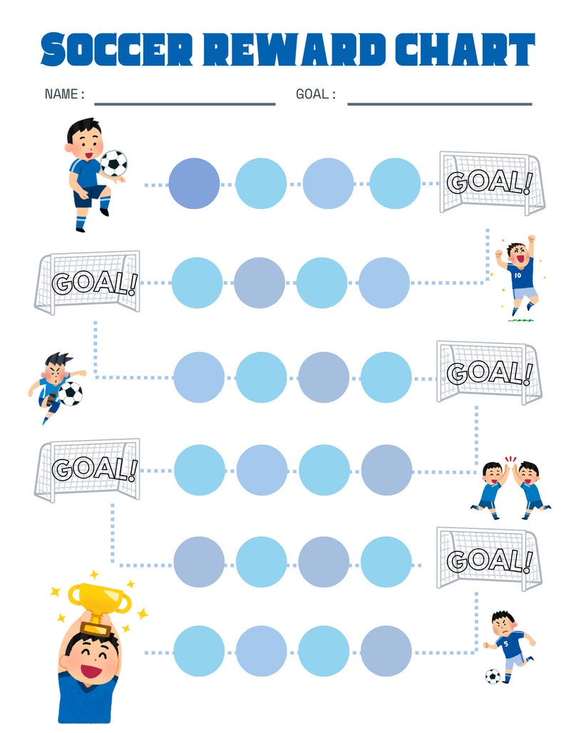 Soccer Reward Chart, Sticker Chart, Toddler, Preschool, Behavior Chart ...