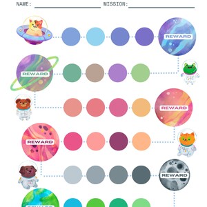 Space Reward Chart, Sticker Chart, Toddler, Preschool, Behavior Chart ...