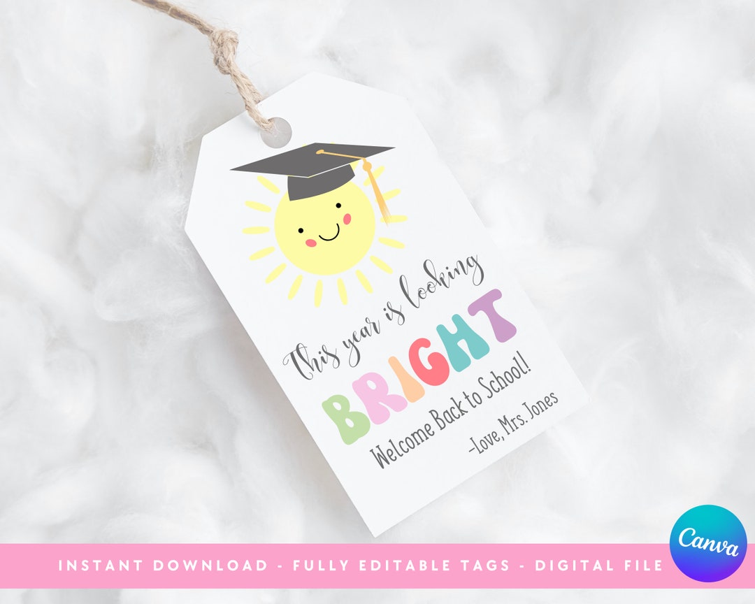 Editable 1st Day of School Tag, Back to School Tags, Printable Gift Bag ...