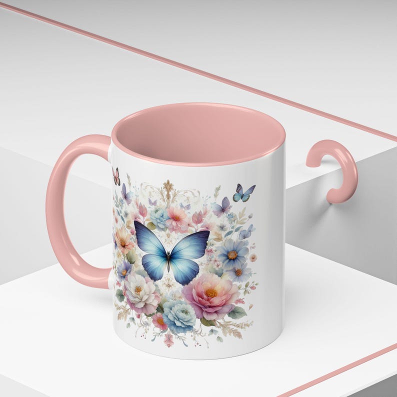Butterflies & Flowers Mug Best Gift for Butterfly Lovers Birthday ...