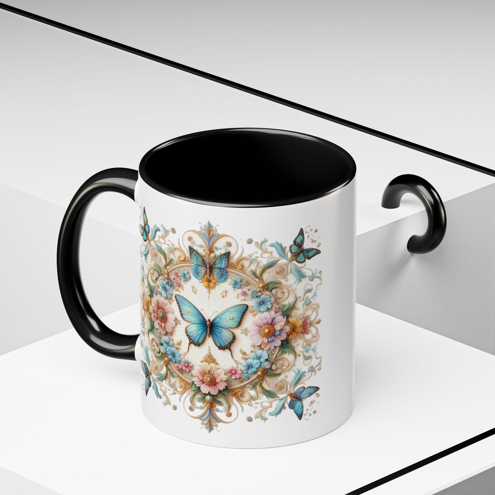 Butterflies & Flowers Mug Best Gift for Butterfly Lovers Birthday ...